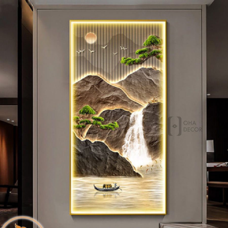 Tranh Treo Tường Phong Cảnh 3D Led - Thiết kế thi công trọn gói - Oha Decor