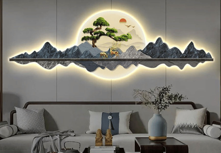 Tranh tráng gương 3D Led - Thiết kế thi công trọn gói - Oha Decor
